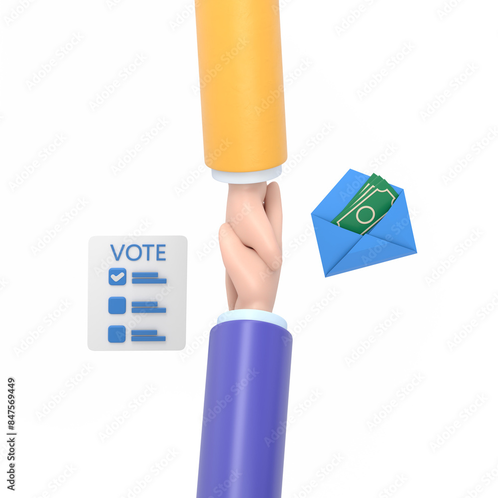 Transparent Backgrounds Mock-up.3D hand putting voting paper in ballot ...
