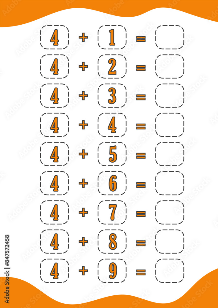 education addition math worksheet number children book preschool school ...