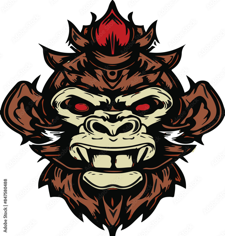 illustration hanuman head vector. hanuman is a deity in Hinduism Stock ...
