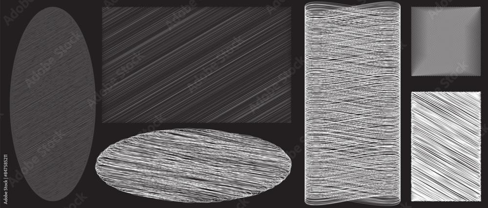 Set of hand drawn pencil crosshatch shapes. Crosshatch Freehand doodle ...