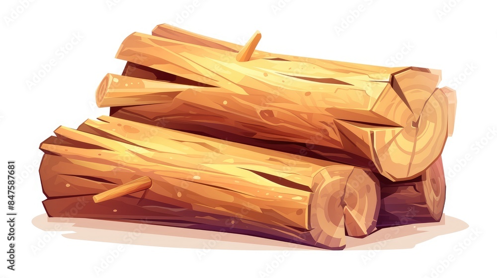 Icon depicting a wooden tree trunk Illustration of a cartoon wooden ...