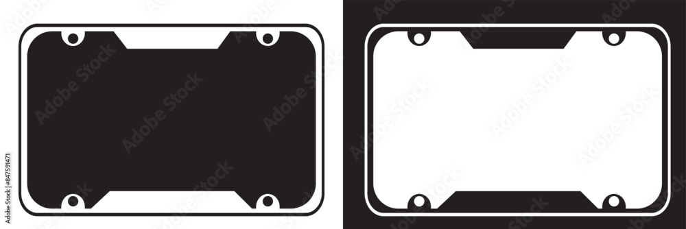 Blank license plate template. Clipart image. isolated on white and ...
