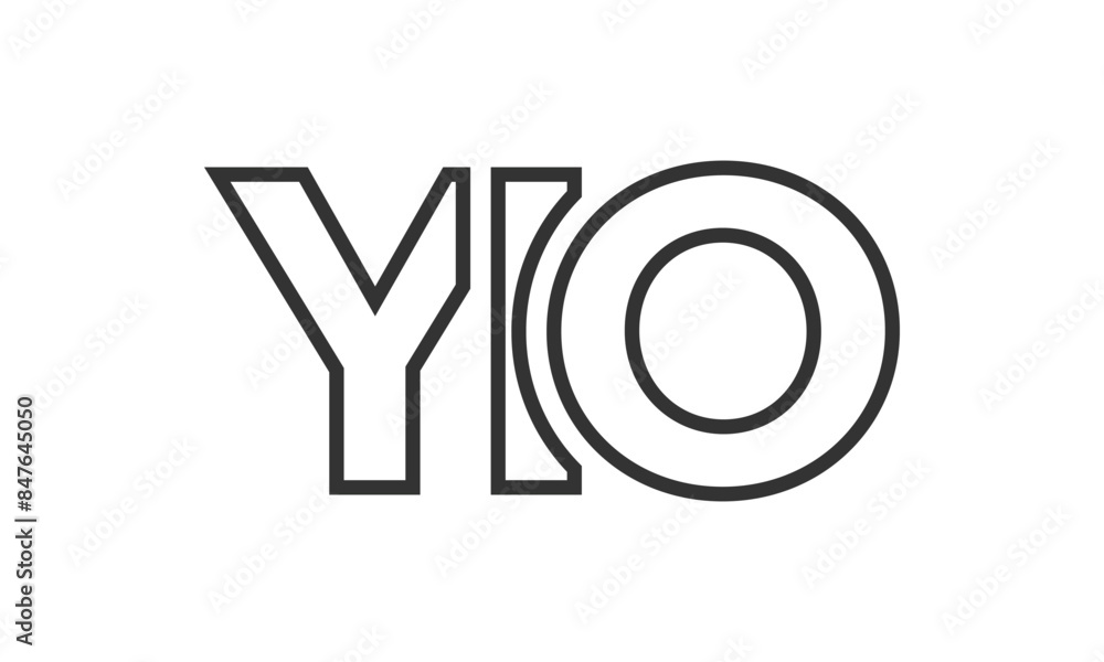 YIO logo design template with strong and modern bold text. Initial ...