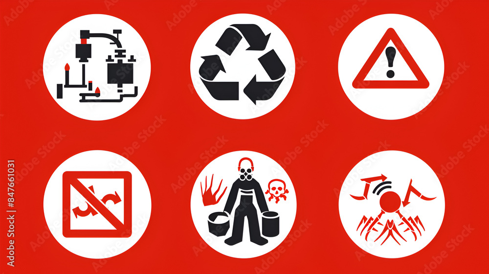 GHS Hazard pictograms. Danger warning sign isolated vector illustration ...