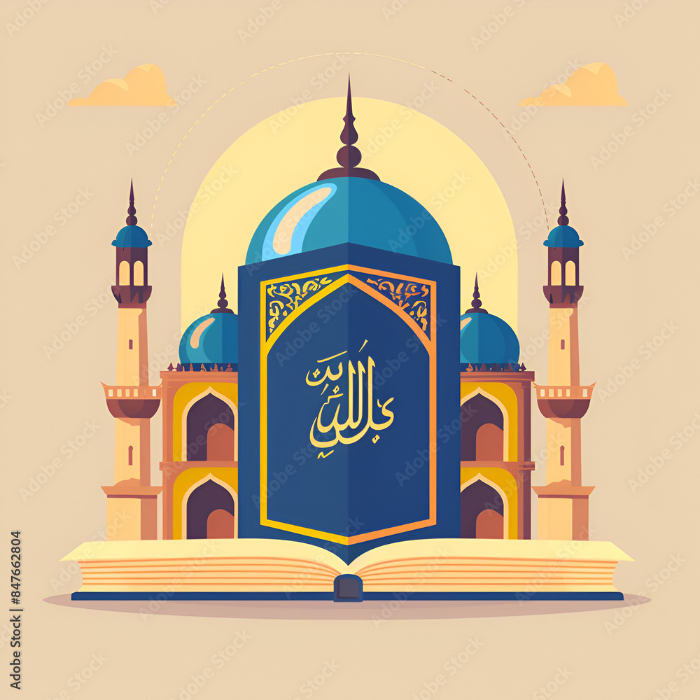 Kuran with Rail Vector color Icon Design, Eid al-Adha or Eid-ul-Kabir ...