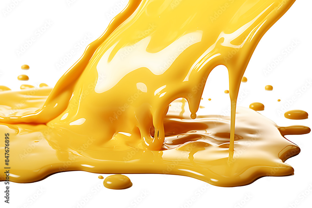 Splash of Cheese with drip and melting sauce splashing isolated on ...