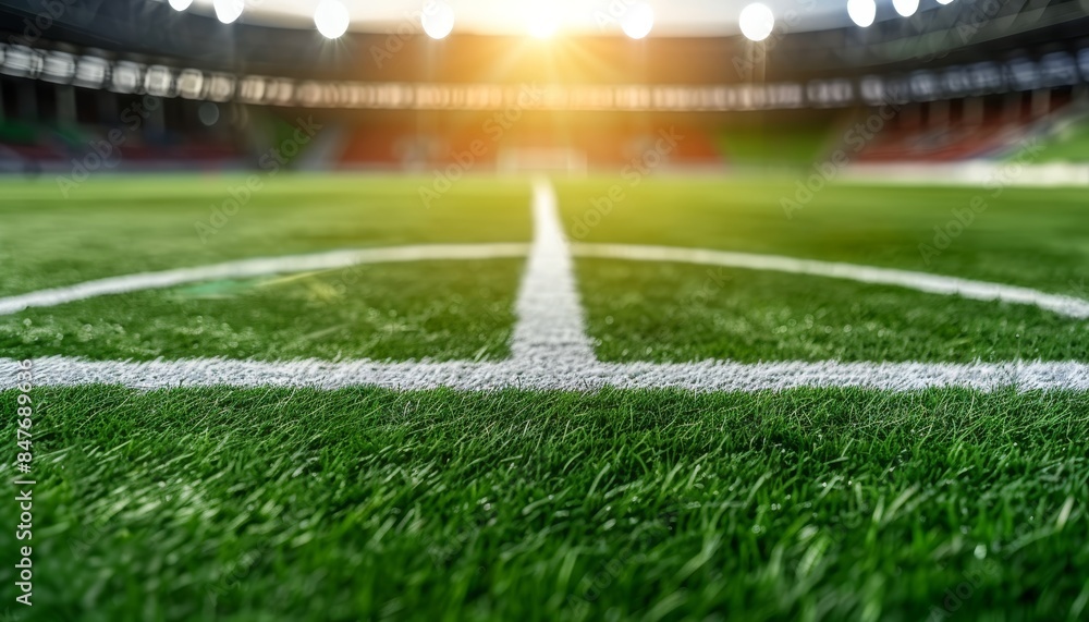 Lush green soccer field grass texture for football sport team games on ...