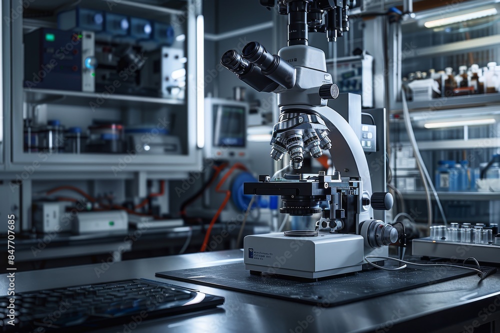 Scanning electron microscope in a physical lab, computer education ...