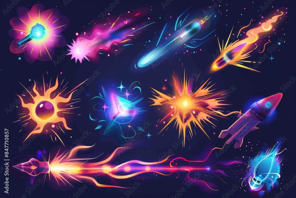 VFX gun effects, space blaster lasers, plasmic rays, explosive ...