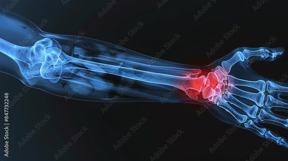 Radius Fracture Image revealing a fracture in the radius bone, near the ...