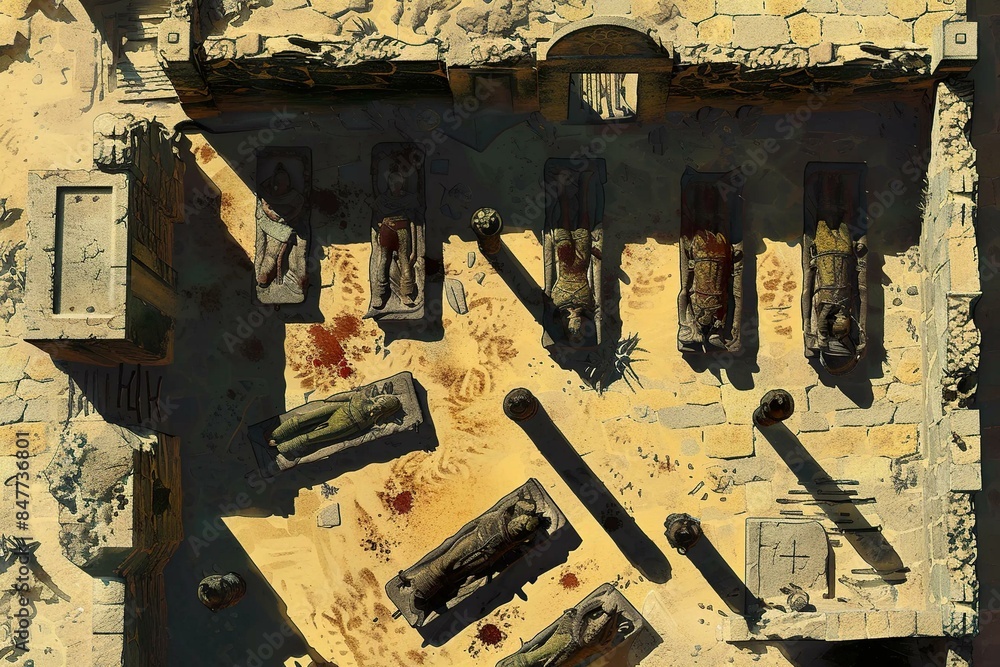 DnD Battlemap "Mummies in Pyramid Battle" - Ancient Egyptian mummies ...