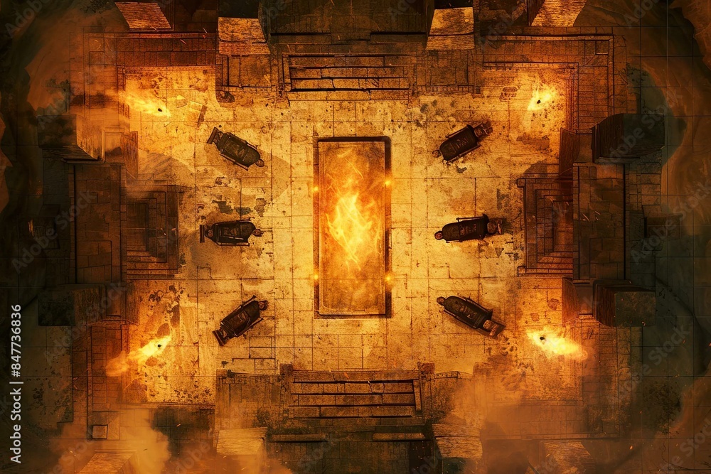 DnD Battlemap Mummies in pyramid - Ancient Egyptian mummies inside ...