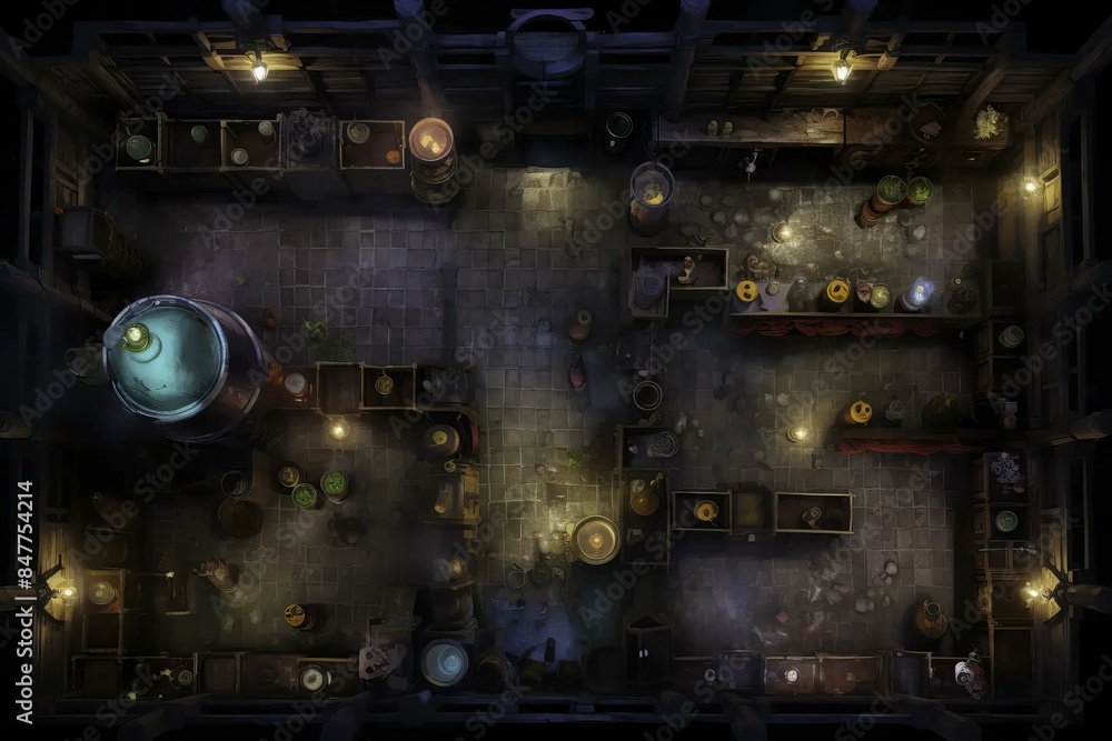 DnD Battlemap Secreted Potion Parlor - Hidden Chamber: A mysterious ...
