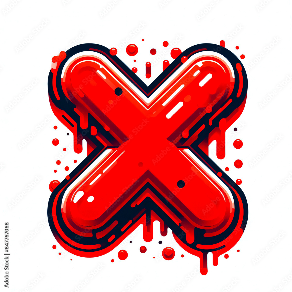 checkmark and X mark icon, buttons isolated on a transparent background ...