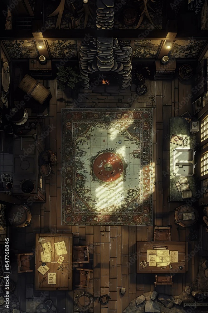 DnD Battlemap The Common Room of an Adventurer - Fantasy-themed room ...