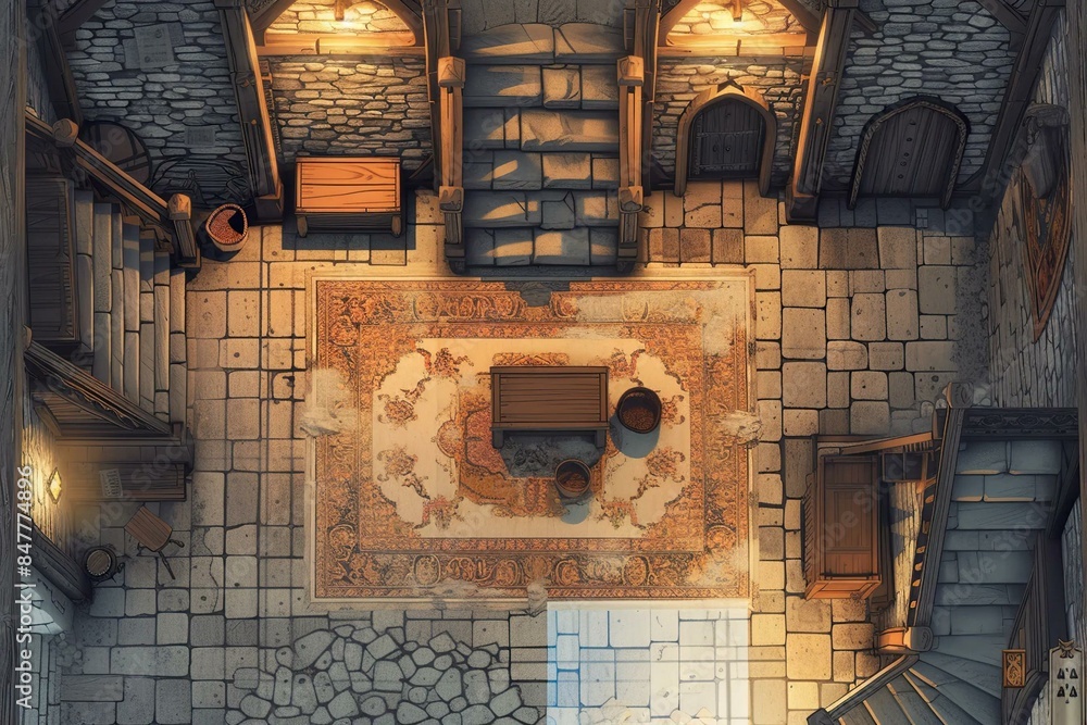 DnD Battlemap treasure room battlemap for an adventure Stock ...