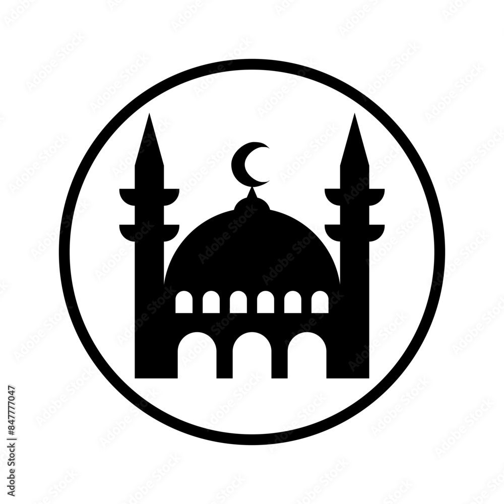 Mosque icon. Mosque Map placeholder landmark icon set. Transparent ...