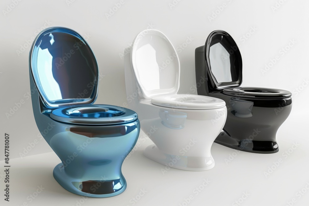 Toilet bowl icon, wc sign, restroom closet symbol, 3d realistic ...