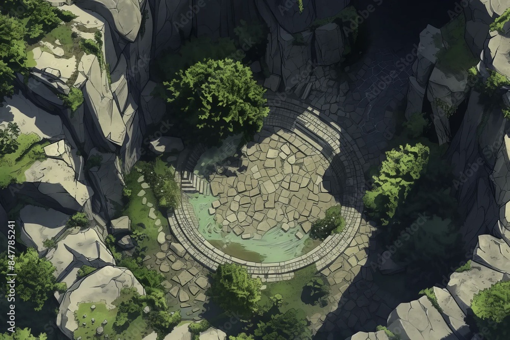 DnD Battlemap Battlemap of a wyvern nest. Stock Illustration | Adobe Stock