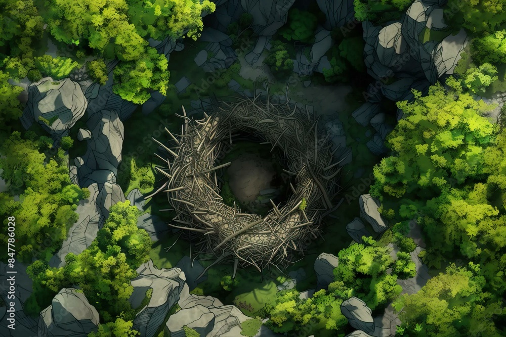 DnD Battlemap Wyvern Nest Battlemap: A detailed stylized map for ...