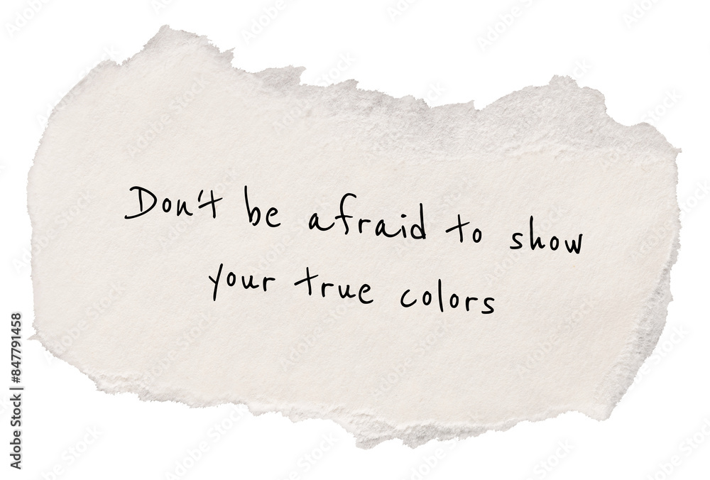 PNG motivational self-love quote, torn paper clipart, don't be afraid ...