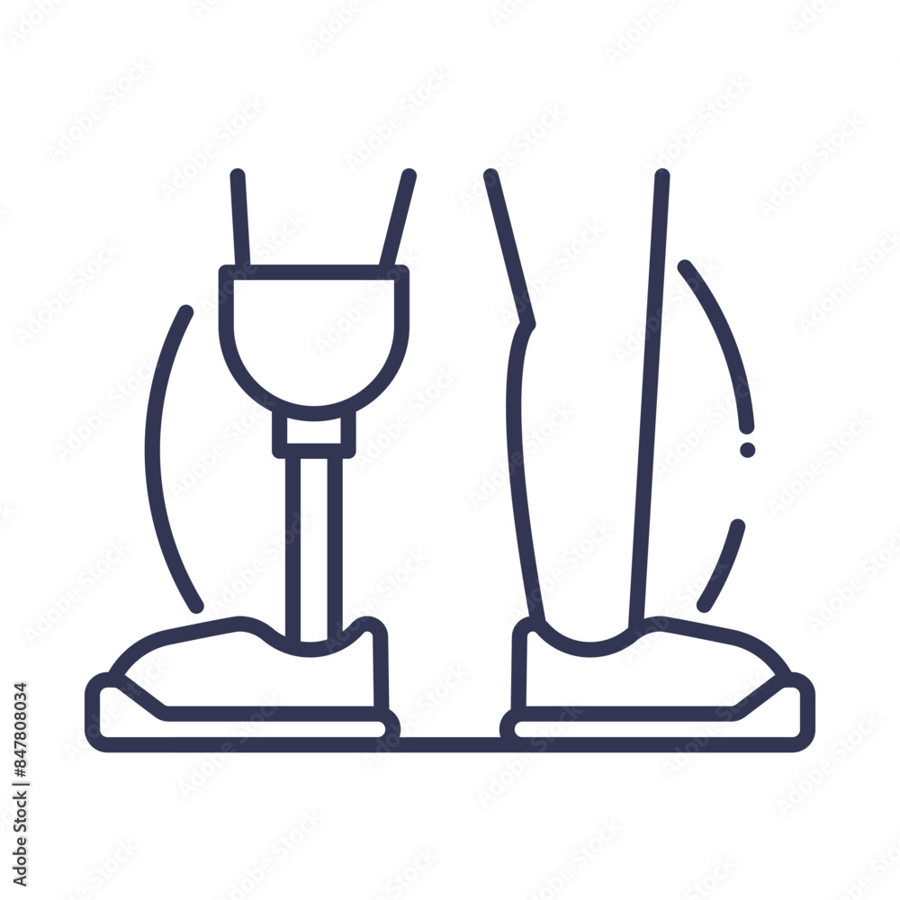 Line drawing of a prosthetic leg beside a natural leg. Stock Vector ...