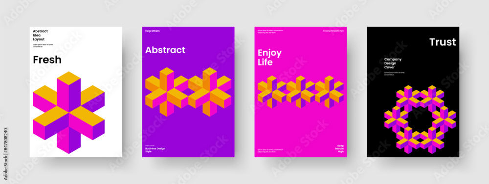 Creative Book Cover Design. Geometric Report Template. Isolated Banner ...