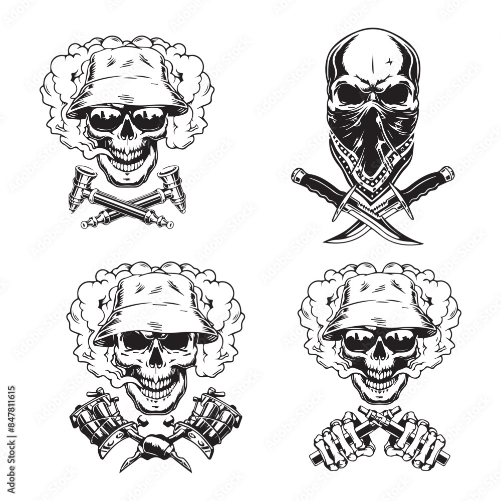 Skull squad, Skull svg, ai, eps, jpeg, Png, dxf, Pdf,Skull Tent T-Shirt ...