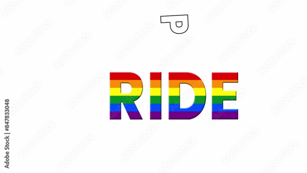 Animation of pride text with lgbt flag colors isolated by the alpha ...