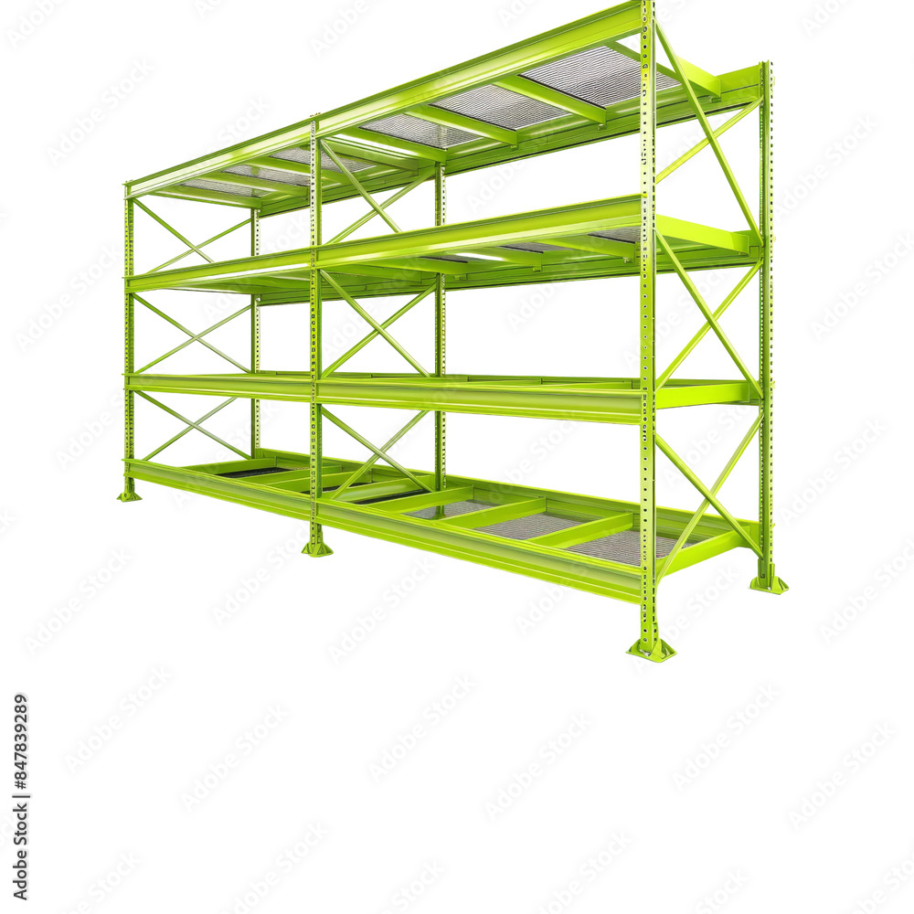 Four Tiered Green Steel Storage Rack Stock Photo | Adobe Stock