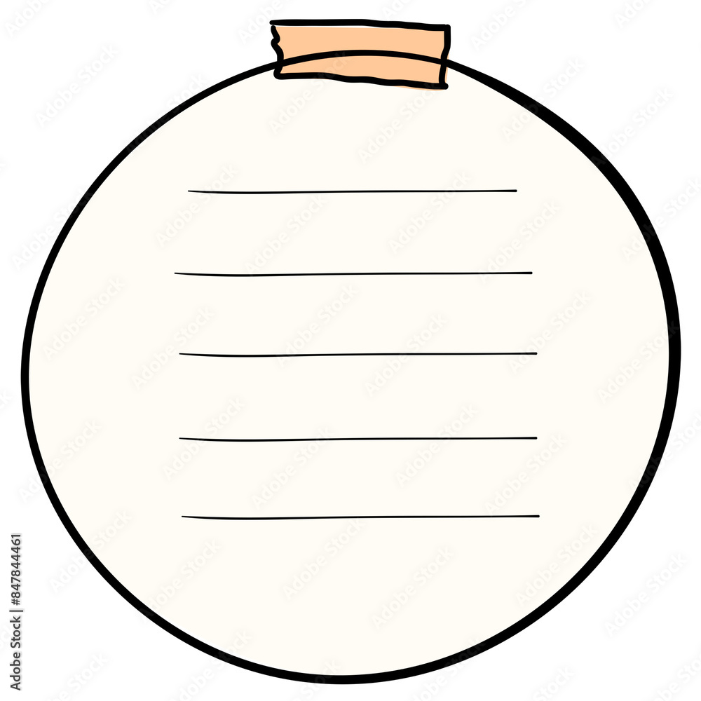 Png goodnotes stickers, circle note element in hand drawn style Stock ...