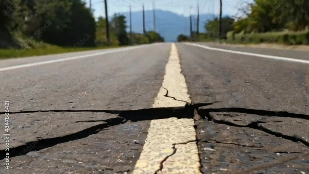 Ground violently quaking during an earthquake 4k virtual video ...
