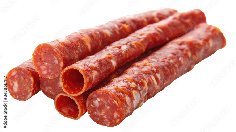 smooth pepperoni sticks on the Transparent Background, PNG Format Stock ...