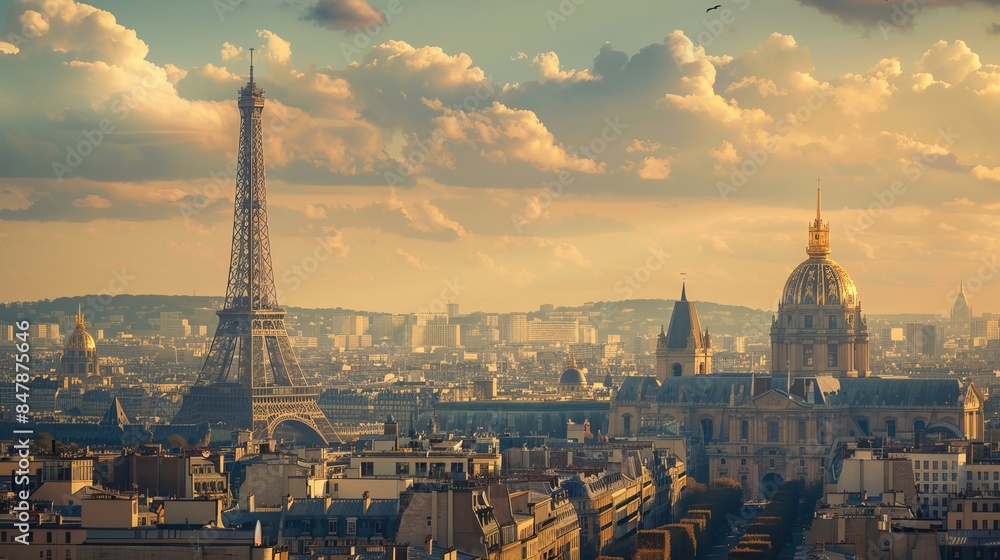 This photograph captures a breathtaking view of Paris, showcasing the ...