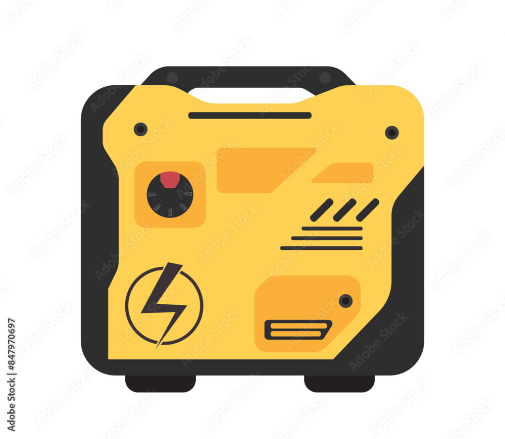 Portable electric generator or accumulator. Vector isolated on white ...