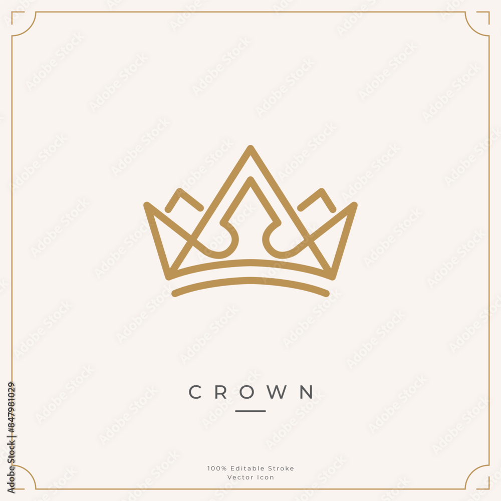 Minimalist crown logo icon template. Simple crown icon symbol Stock ...