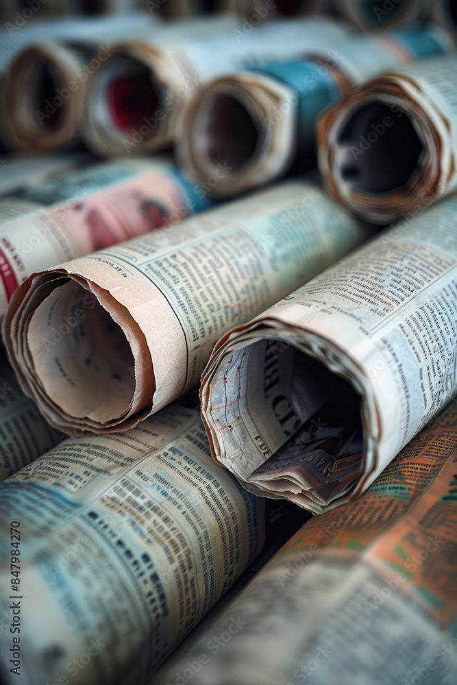 Elegant background featuring a clean, orderly layout of newspaper ...