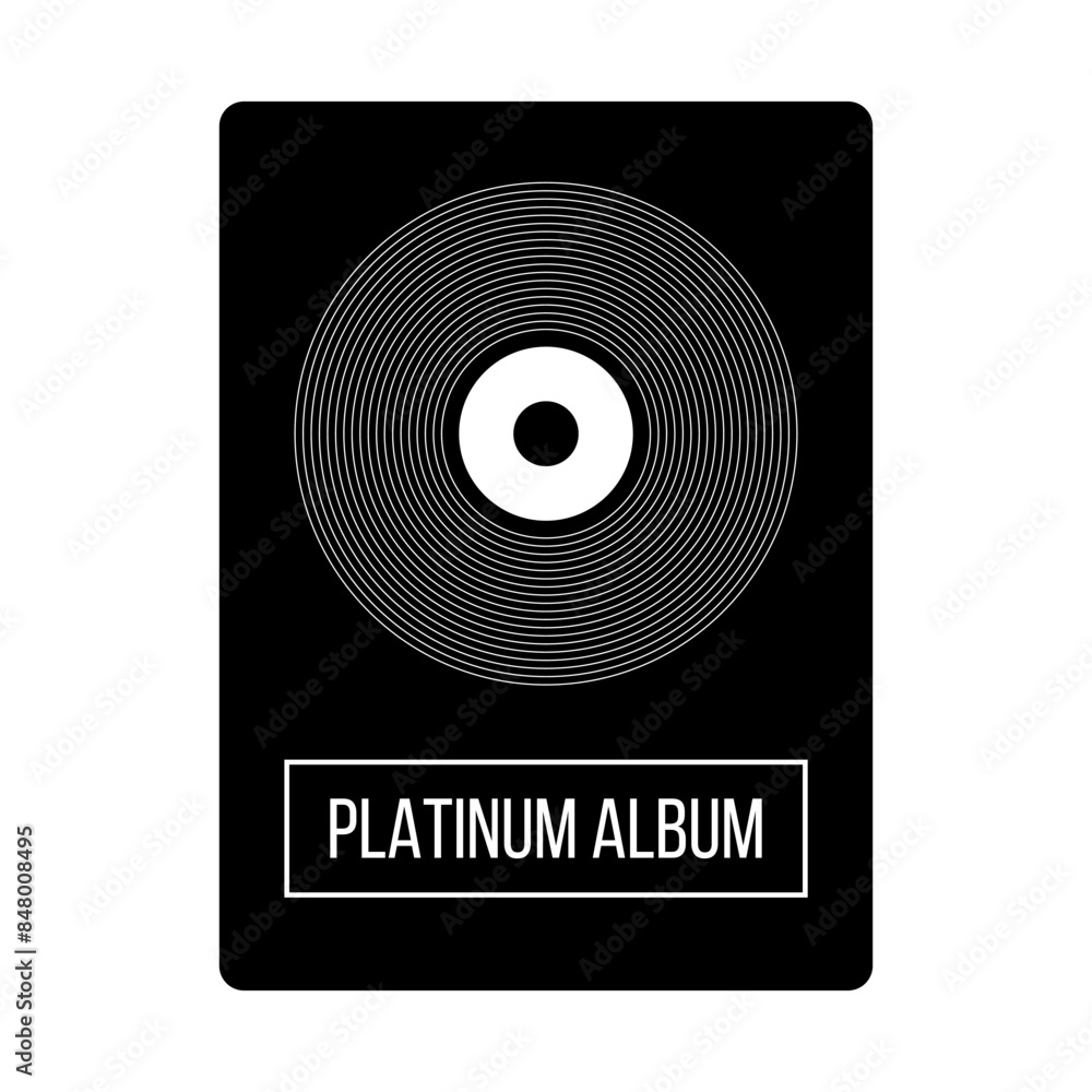 Platinum album vector illustration. Vinyl disc record poster. Platinum ...