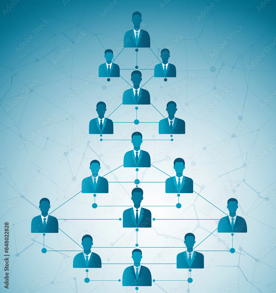 Business concept. Chart of business organization structure and roles ...