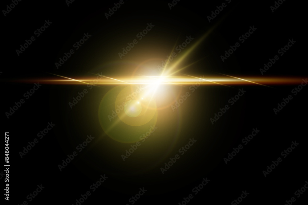 beautiful golden lens flare effect overlay texture with bokeh effect ...