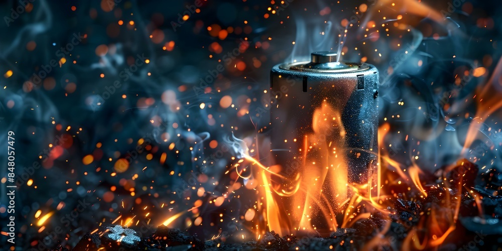 Dramatic image highlighting risks of lithiumion battery fires and ...