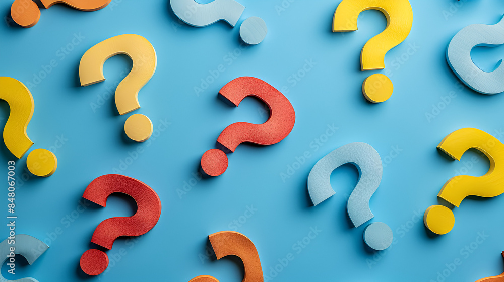 The concept word Q&A, questions and answers on blue background, ideal ...