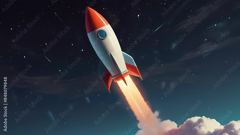Skyrocket icon free animated Stock Illustration | Adobe Stock