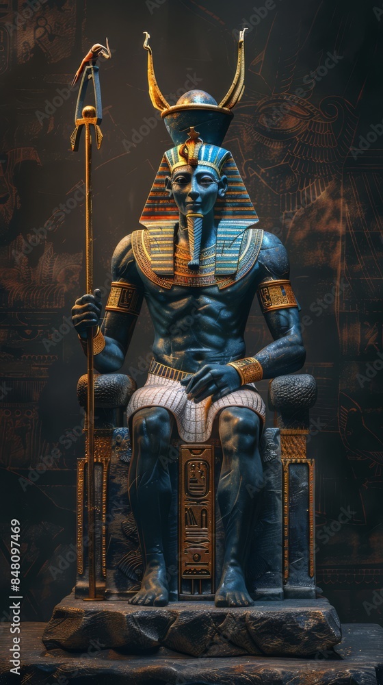 Ancient egyptian god ra , diagonal angle, superrealistic, 8k, digital ...