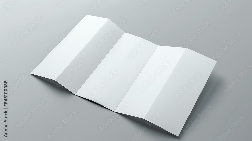 Foto de A4 tri-fold brochure mockup. Blank white paper. Folded leaflet ...