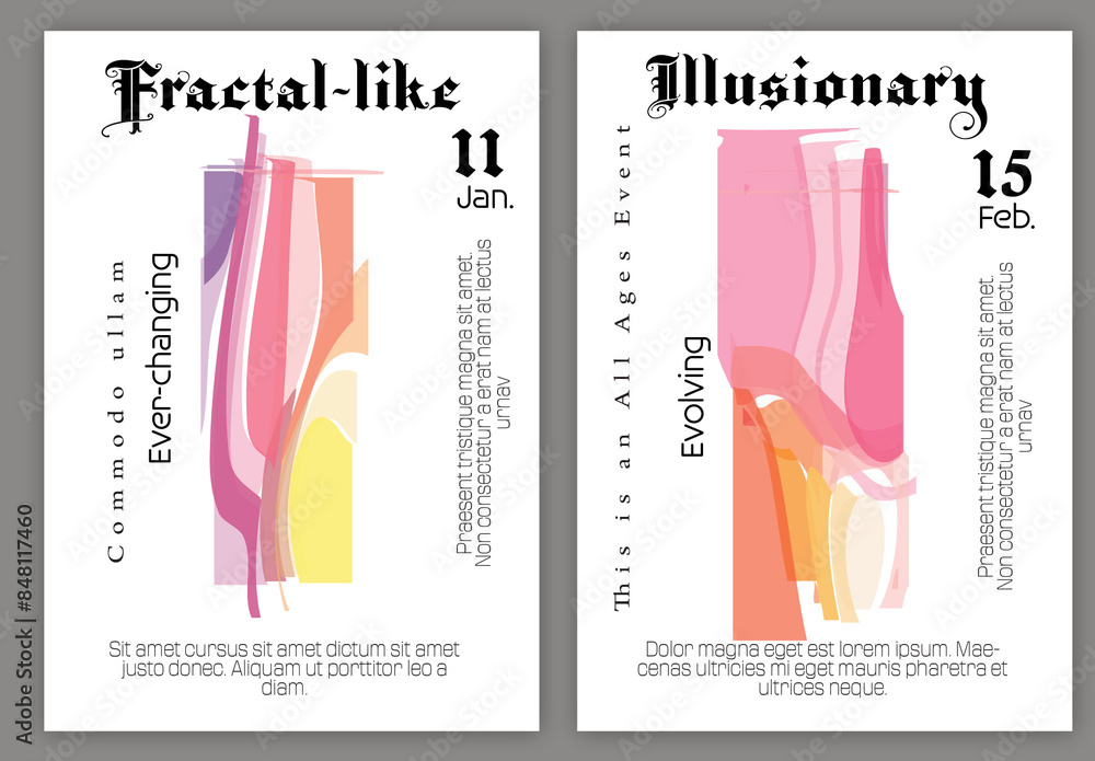 Flyer A4 with Abstract Shuttered Glass Shape Simple on White Background ...