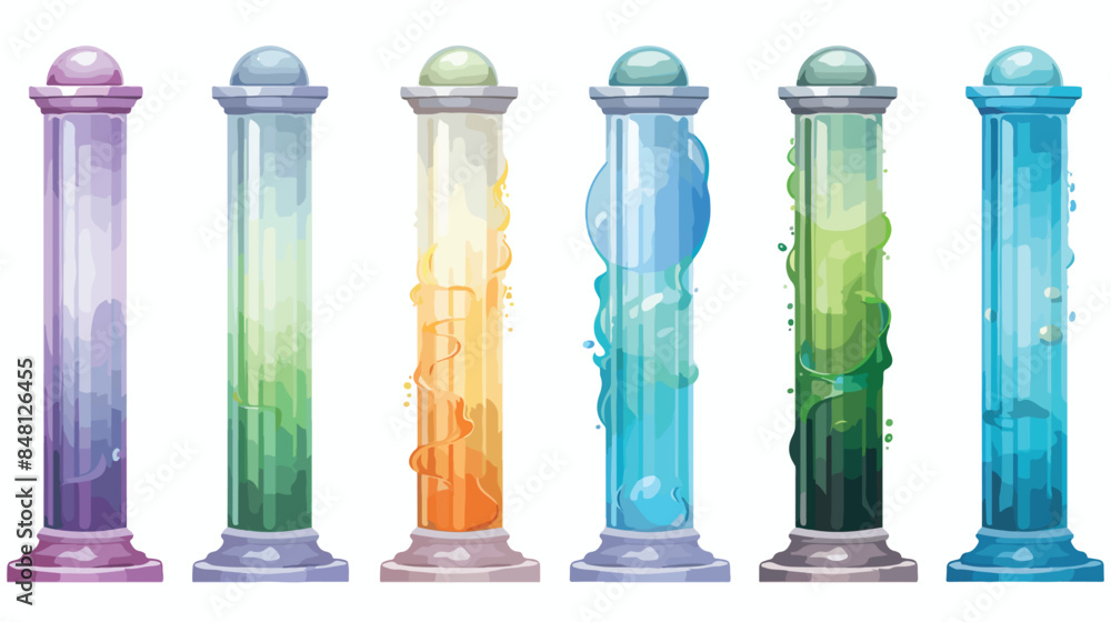 Vetor de Six pillars diagram. Clipart image isolated on whit do Stock ...