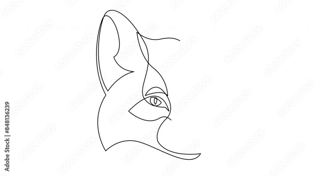 Self drawing simple animation of single continuous one line drawing of ...