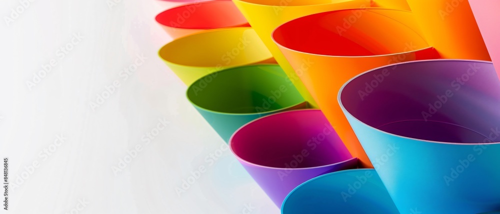 Dynamic Funnel Chart with Decreasing Sections in Vibrant Hues on White ...