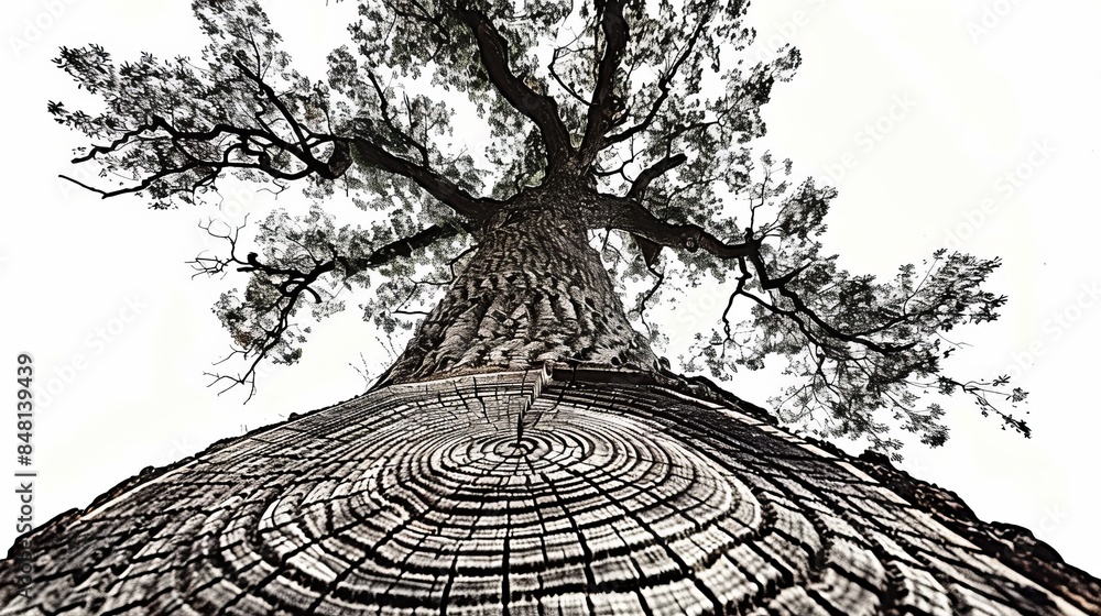 Tree rings, the color should be white with black outlines on a white ...